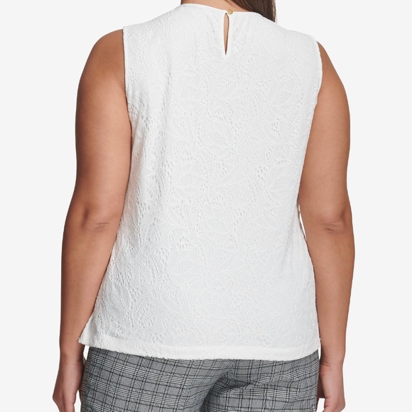 Calvin Klein | Tops | Calvin Klein Plus Size Lace Keyhole Top | Poshmark